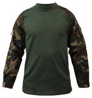China Digital Woodland Tactical Combat Shirt Breathable Polyester Fabric for sale