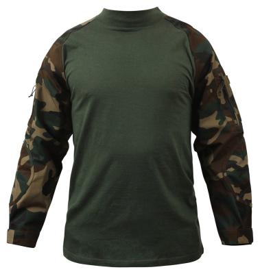 China Digital Woodland Tactical Combat Shirt Breathable Polyester Fabric for sale