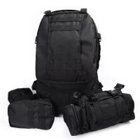China Black Army Backpack / Tactical Hiking Backpacks With 3 Molle Bags for sale