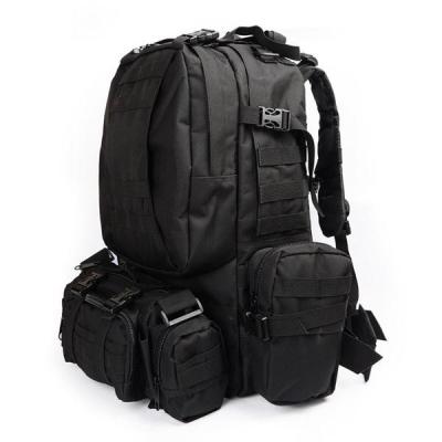 China Black Army Backpack / Tactical Hiking Backpacks With 3 Molle Bags for sale