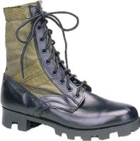 China Leather Black Military Jungle Boots Canvas Nylon Upper For Camping for sale