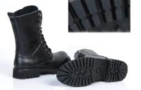 China Flat Low Heel Military Jungle Boots , Round Toe Leather Motorcycle Boots for sale