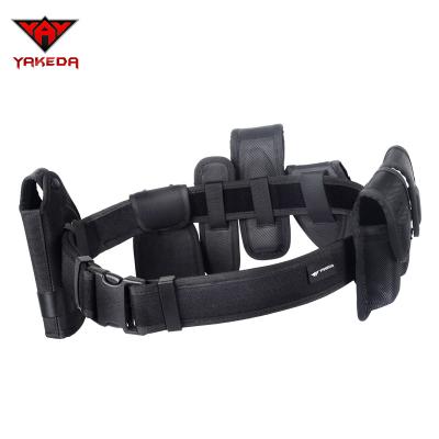 China Tactical  Military Combat Belt , 1000D Oxford Black Military Belt With Small Pouches for sale