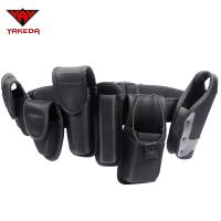 China Tactical  Military Combat Belt , 1000D Oxford Black Military Belt With Small Pouches for sale