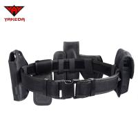 China Tactical  Military Combat Belt , 1000D Oxford Black Military Belt With Small Pouches for sale