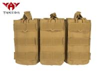 China Military Molle Gear Accessories Compatible Open Top Triple Mag Pouch For M4 M17 AK47 Magazine for sale