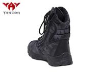 China Strap Army Rubber Non - Slip Military Tactical Boots With Side Zipper Black Color for sale