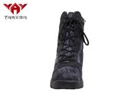 China Strap Army Rubber Non - Slip Military Tactical Boots With Side Zipper Black Color for sale