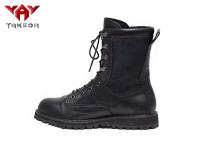 China Leather Breathable Combat Hiking Military Boots For Men Flat Low Heel for sale
