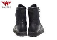 China Leather Breathable Combat Hiking Military Boots For Men Flat Low Heel for sale