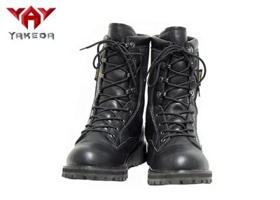 China Leather Breathable Combat Hiking Military Boots For Men Flat Low Heel for sale