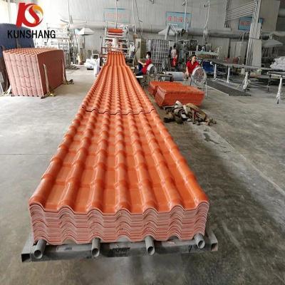 China 15 Years Color Lasting Synthetic Resin ASA PVC Spanish Roof Tile with B1 Fire Protection for sale