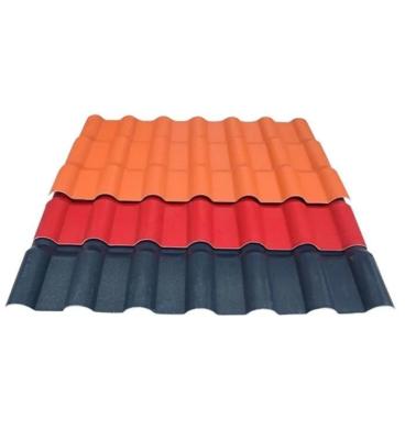 China ASA Surface Sound Insulation Plastic Material 1050mm Width PVC Teja Synthetic Resin Roof Tile for Rome and Spanish Market for sale
