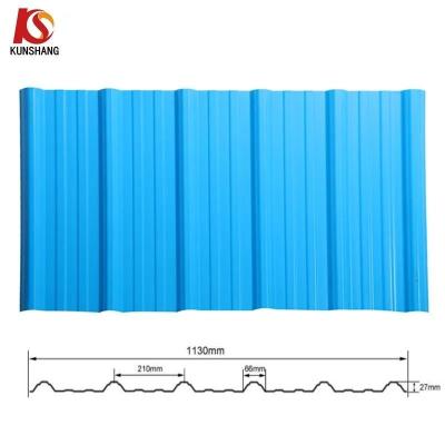 China Modern Design Laminas Techo PVC Waterproof Plain Tile White Bottom Corrugated ASA-Coated UPVC Roofing Sheet for House for sale