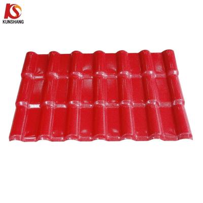 China 1050mm*11826mm Spanish Style Roof Tiles Waterproof Heat Insulation Plastic PVC Roofing Sheet Synthetic Resin Roof Tejas for sale