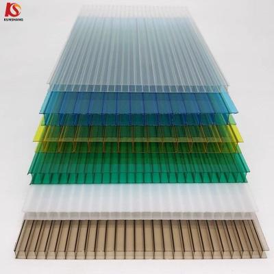 China Free Sample 2100mm Smooth Polycarbonate Daylighting Panel Skylight Greenhouse PC Hollow Roofing Sheet for Energy Saving for sale