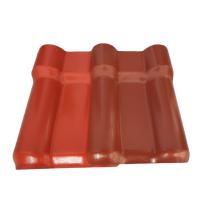 China Synthetic Resin Spanish PVC Roof Tile with ASA High Weatherability 2.3mm thickness and brick red color for sale