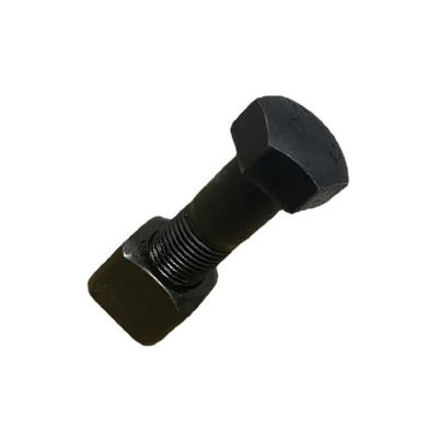 China M16*M53 Stainless Steel Excavator Track Bolts And Nuts Black Finish for sale