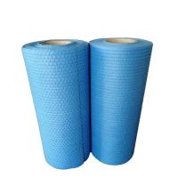 China Blue Embossed Non Woven Cloths Cleaning Wipes Woodpulp Material for sale