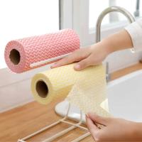 China Washable Disposable Cleaning Cloths , Polyester Non Woven Kitchen Towels Use for sale