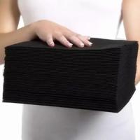 China Barber Black Disposable Hair Salon Towel , Practical Disposable Non Woven Towel for sale