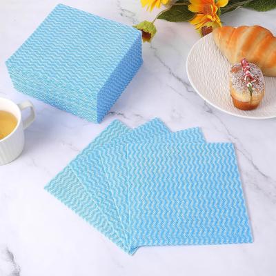 China 30-80gsm Disposable Cleaning Cloth Heavy Duty  Non-Woven Fabric Kitchen Washing Cloth Multi-Use Absorbent Dish Towels Blue Cleaning Rags for sale