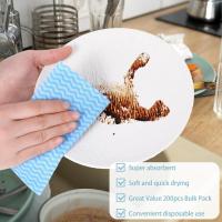China 30-80gsm Disposable Cleaning Cloth Heavy Duty  Non-Woven Fabric Kitchen Washing Cloth Multi-Use Absorbent Dish Towels Blue Cleaning Rags for sale