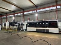 China 60000 KG Auto Printing Die Cutting Slotter Pizza Box Making Gluing Bundling Machine Production Line for sale