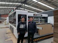 China 60000 KG Auto Printing Die Cutting Slotter Pizza Box Making Gluing Bundling Machine Production Line for sale