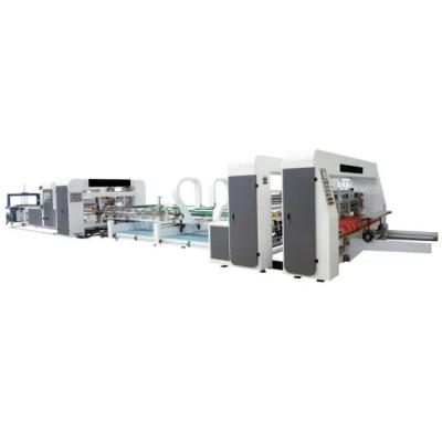 China Automatic Corrugated Box Packing Stitching Folding Gluing Carton Folder Gluer Machine for sale