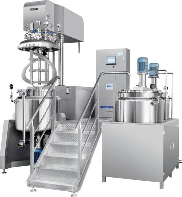 China Vacuum Emulsifying Mixer 2500x1500x4900mm Water Cooling Jacket Homogenizer for Cosmetic Food for sale