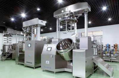 China High Shear Vacuum Emulsifying Mixer 304 316L Stainless Steel CIP Homogenizer for Cosmetics Creams 2500x1500x4900mm for sale