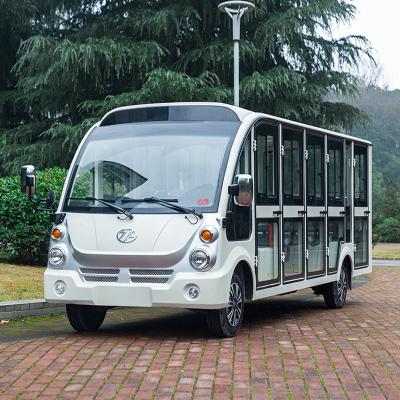 China Enclosed Doors AC Motor Electric Cars 14 Seats Mini Sightseeing Bus Electric Carts for sale