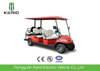 China Red Color Electric Golf Carts 6 Passenger Vehicle With 4 Front Seats + 2 Rear Seats for sale
