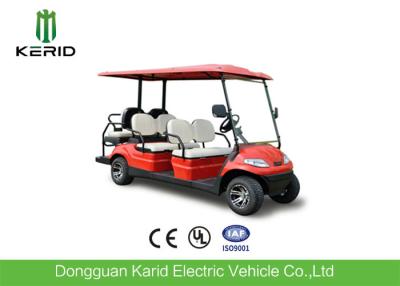 China Red Color Electric Golf Carts 6 Passenger Vehicle With 4 Front Seats + 2 Rear Seats for sale
