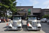 China Classic Open Top Sightseeing Bus 11 Seater Electric Classic Car with Maintenance Free Battery for sale