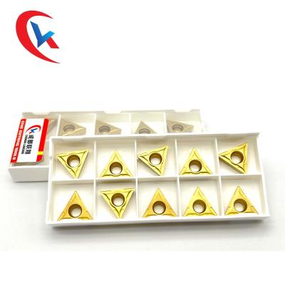 China TCMT16T304 Machining Of Steel Yellow Chemical Coating Tungsten Carbide Inserts for sale