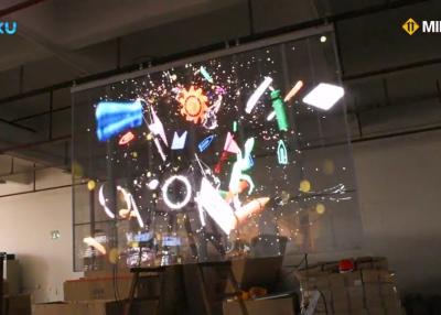 China P10 Indoor Transparent LED TV Display RGB 800W/Sqm for sale