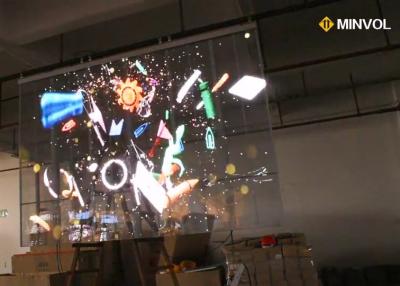 China High Quality P3.9_7.8 Full Color High Stability Brightness Transparency Led Mesh Screen Led Transparent Display for sale