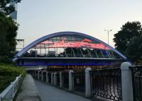 China Transparent Outdoor LED Mesh Screen Display See Through Building Facade LED Screen High Brightness IP68 for sale