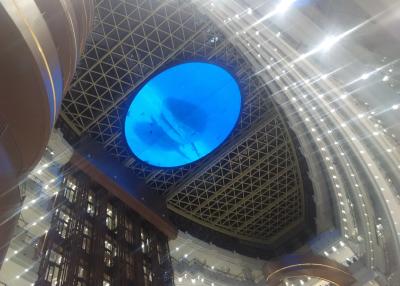 China Full Color DIP Grid Transparent LED Mesh Display P31.25 Glass Wall Screen For Window Advertising for sale