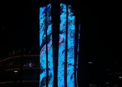 China P25 DIP346 IP67 260W/Sqm Transparent LED Video Wall 7200CD/Sqm for sale