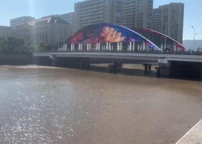 China 2R2G2B 7200CD/sqm Transparent Advertising LED Screen Full Waterproof DC36V for sale