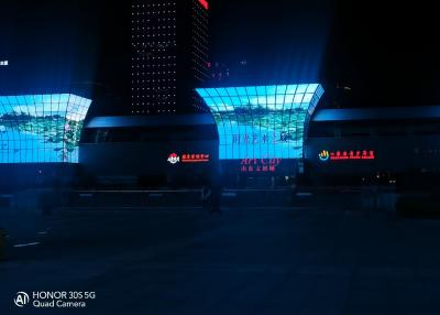 China DIP 2R2G2B Transparent Led Display DC36V Curved Led Video Wall For Showcase for sale