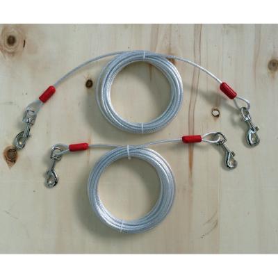 China 7x7 Structure PVC Coated 20ft Length Outdoor Dog Tie Out Cable with Steel Wire Rope for sale