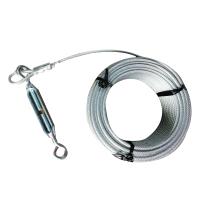 China High Tensile Strength PVC Coated Steel Wire Rope Dog Tie Out Cable 15ft Length for sale
