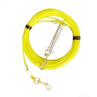 China High Tensile Strength PVC Coated Steel Wire Rope Dog Tie Out Cable 15ft Length for sale
