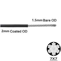 China 7x7 1mm PVC Coated Electric Galv Steel Wire Rope In Reels Or Coils for sale