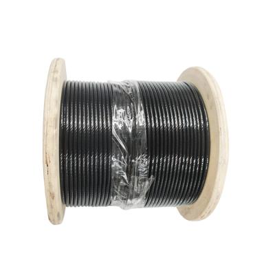 China 7x19 4mm-6mm Gym Cable Wire Rope Black TPU coated For Fitness Equipment for sale