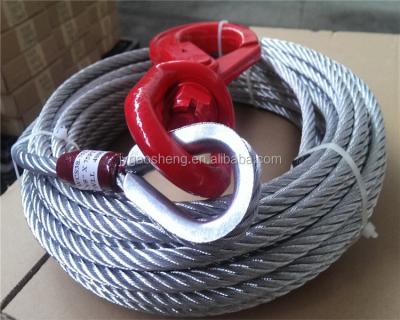 China 6x36+pp Galvanized Steel Wire Rope Sling with 800 KGS Breaking Strength and 1:5 Safety Factor for sale
